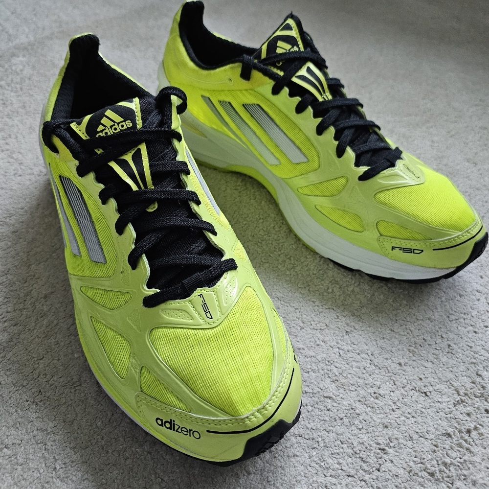Adidas Men’s Neon Yellow And Black Running Shoes Size… - Gem